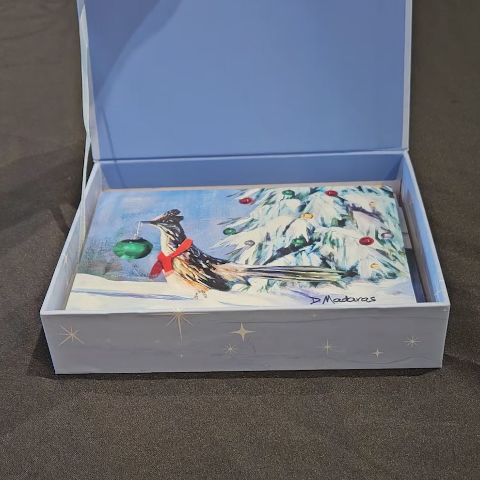 Roadrunner in Snow - Signature Holiday Card Box – Madaras Gallery